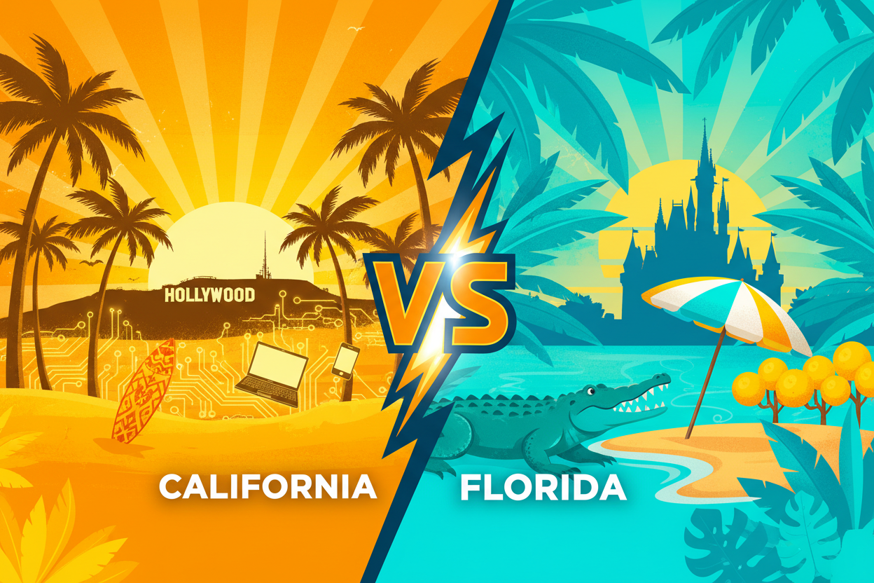 California vs. Florida: Size, Economy, Tourism & GDP Compared ...
